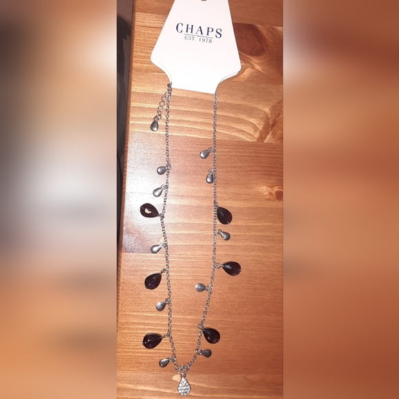 Chaps | Jewelry | Chaps Deep Purple And Silver Necklace With ...